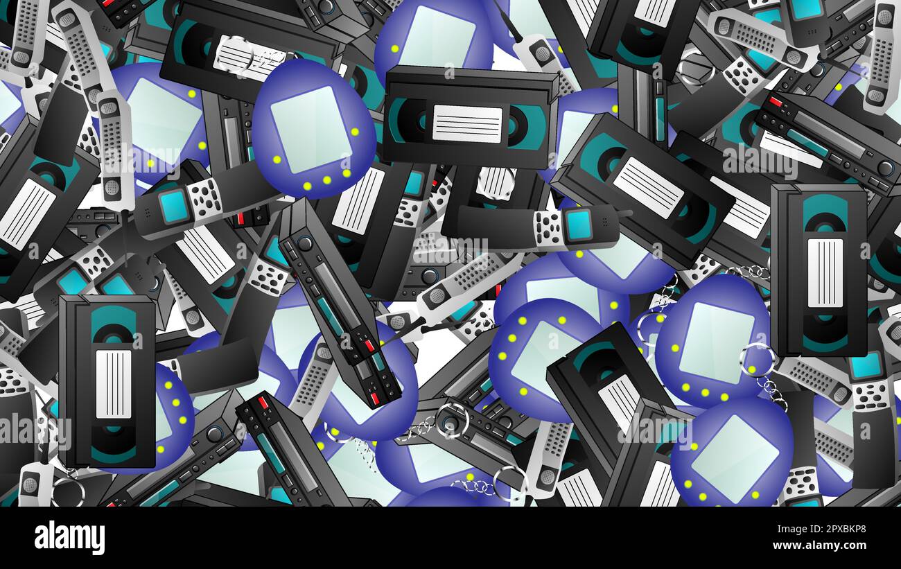Seamless pattern of retro old hipster electronic devices technology ...