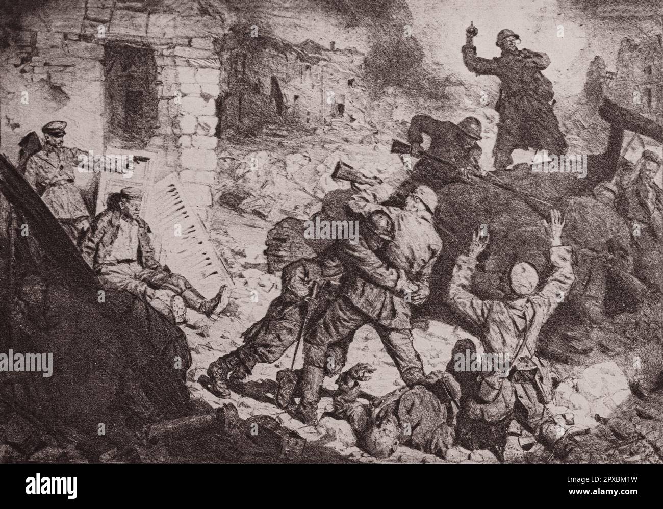 Capture of the village of Fleury. Episode of the Battle of Verdun. By L ...