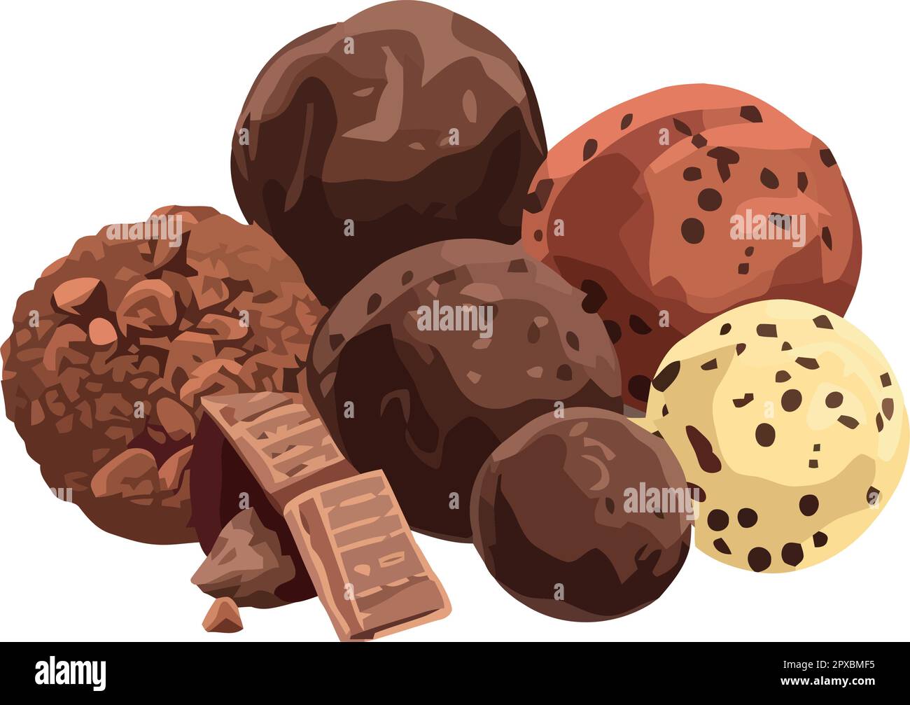 Gourmet chocolate balls a sweet dessert snack Stock Vector Image & Art ...