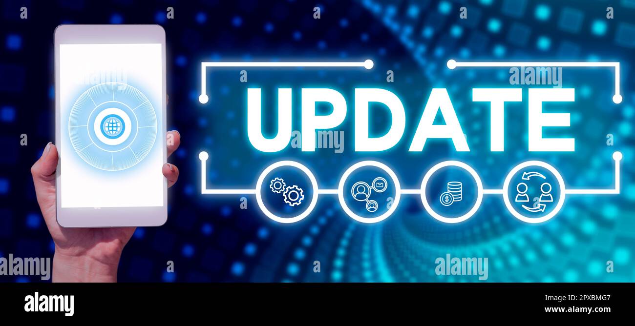 Handwriting text Update, Word for Up to date Make something more modern ...