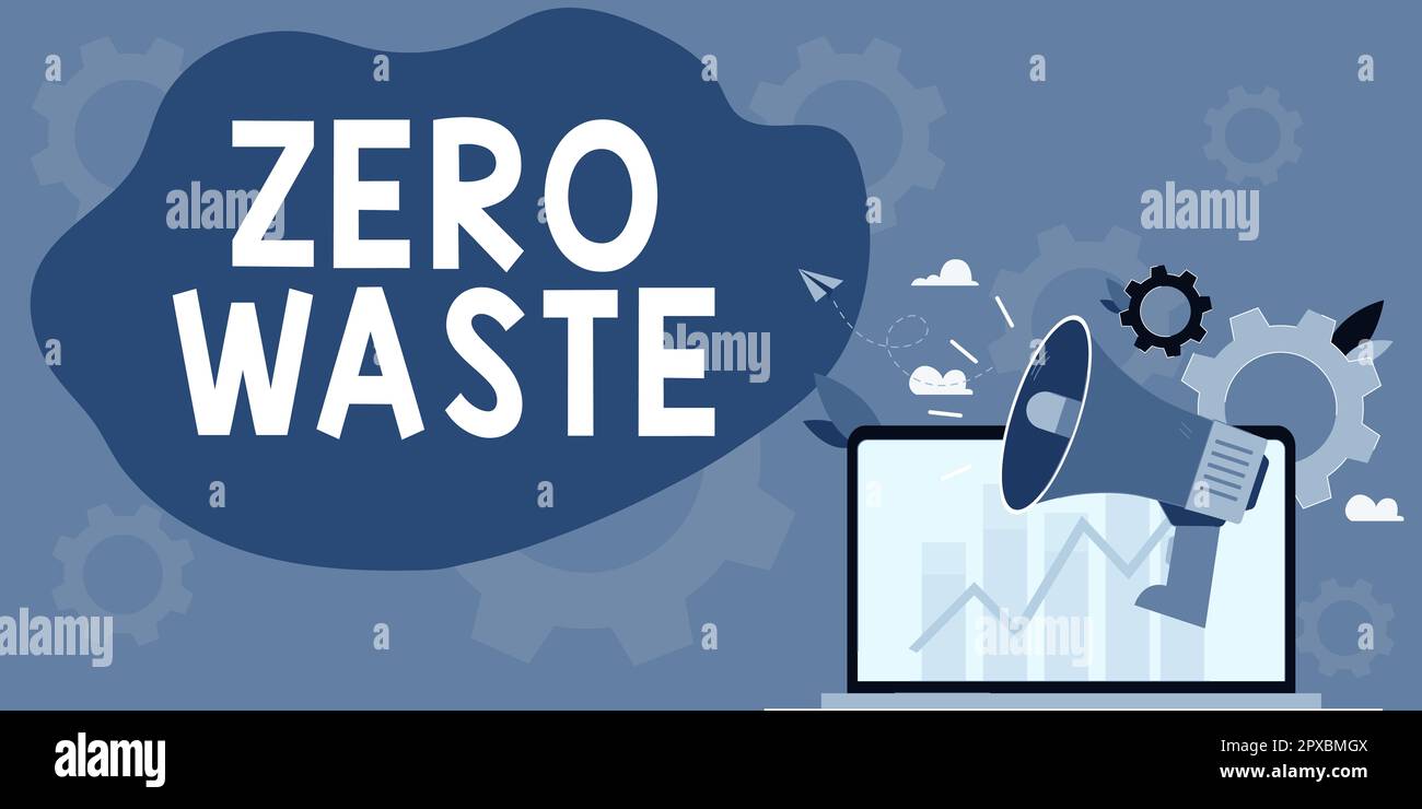 Text showing inspiration Zero Waste, Business showcase industrial responsibility includes ...