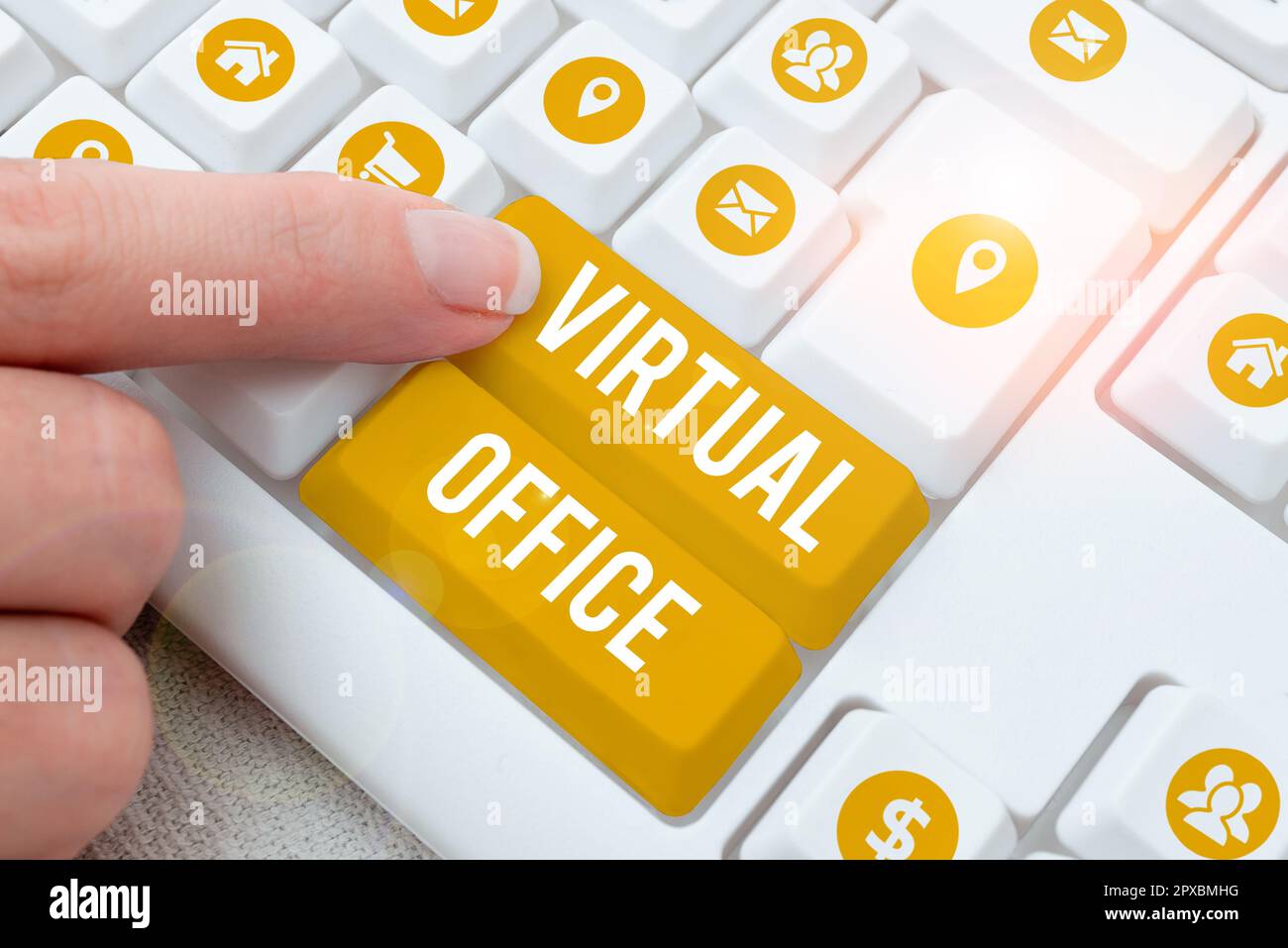Conceptual display Virtual Office, Business showcase Mobile work ...