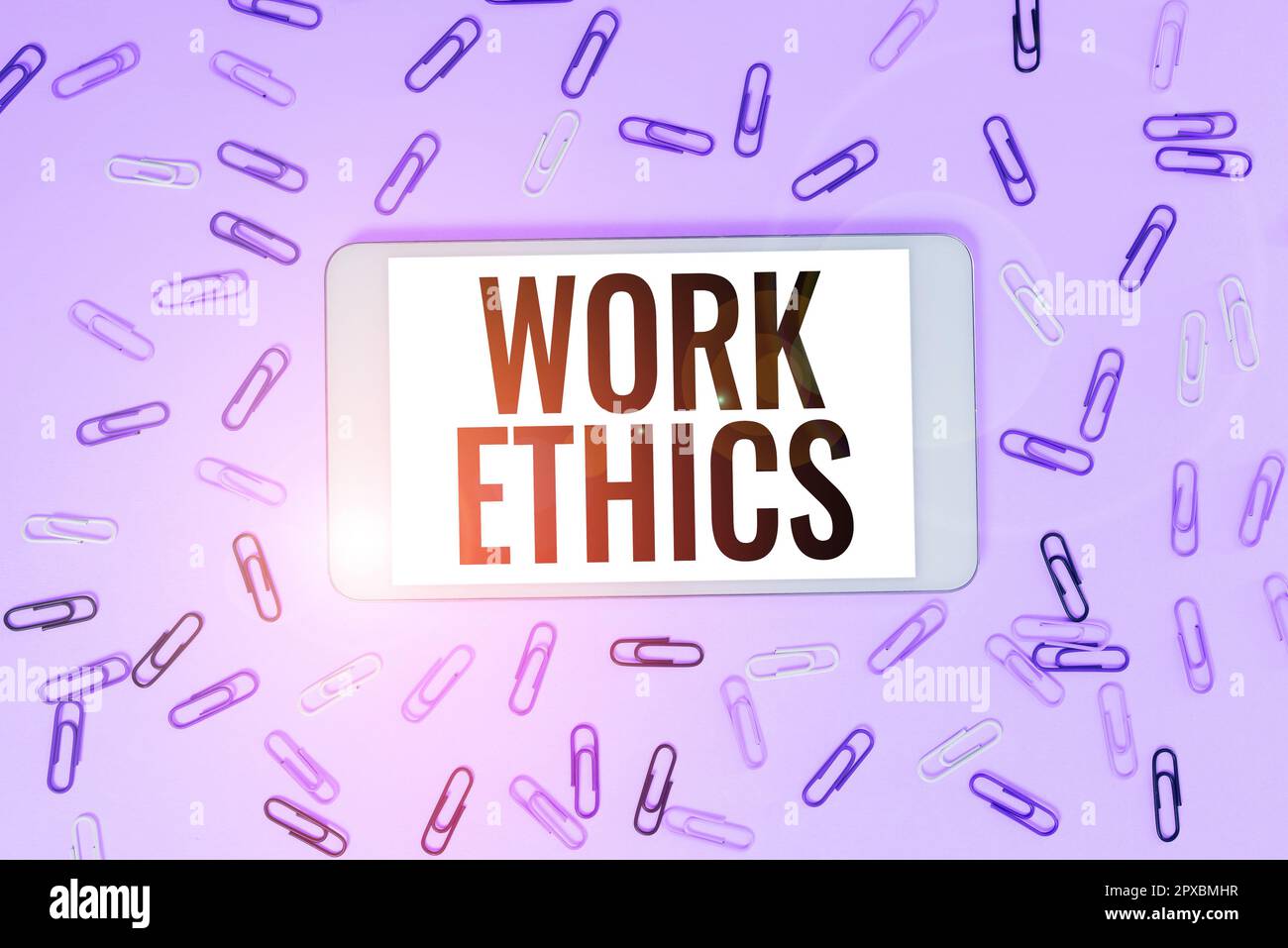 Sign displaying Work Ethics, Business approach A set of values centered ...