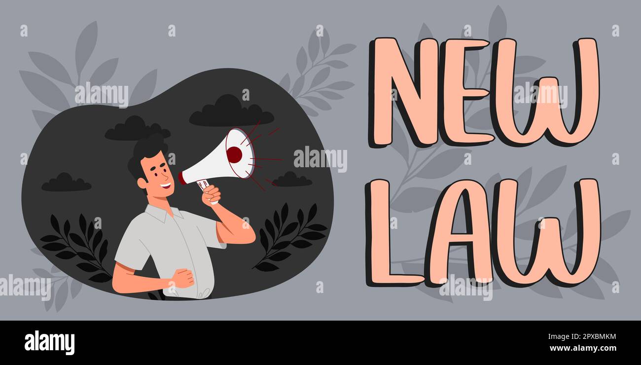 Conceptual display New Law, Business idea system of rules that enforced ...