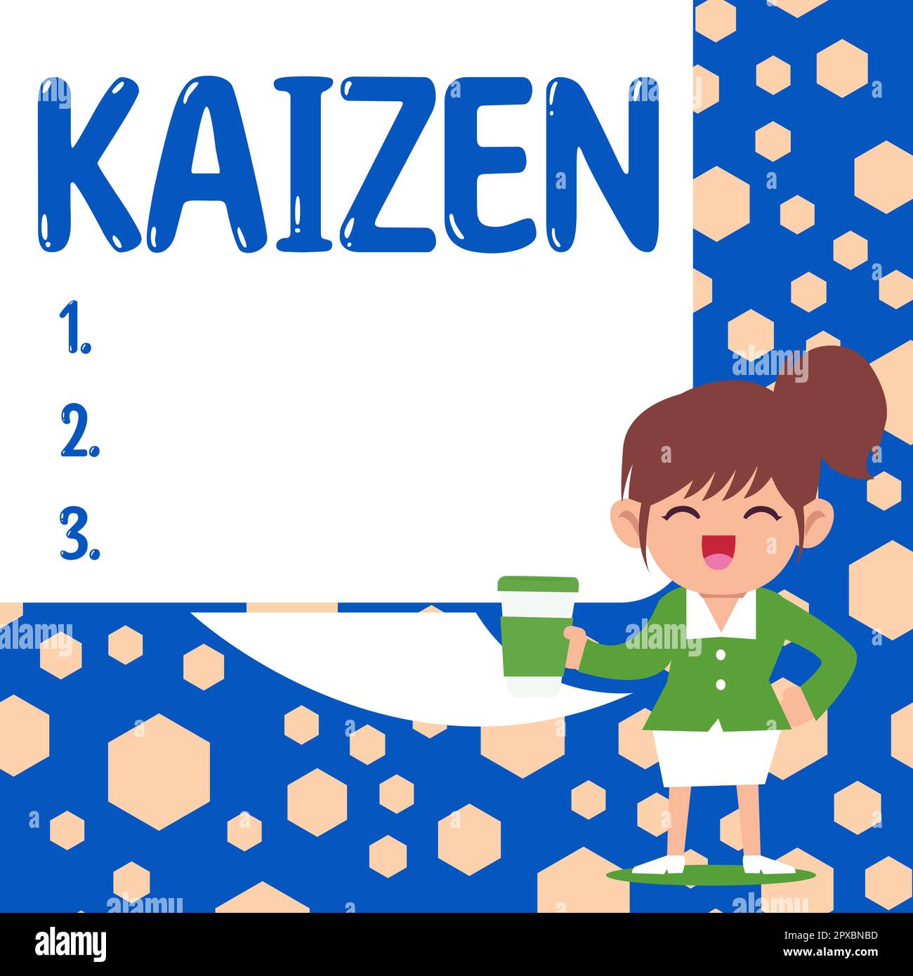 Conceptual caption Kaizen, Word Written on a Japanese business ...