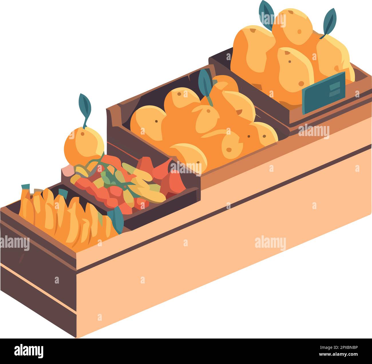 Fresh organic fruit and vegetable meal delivery package Stock Vector ...