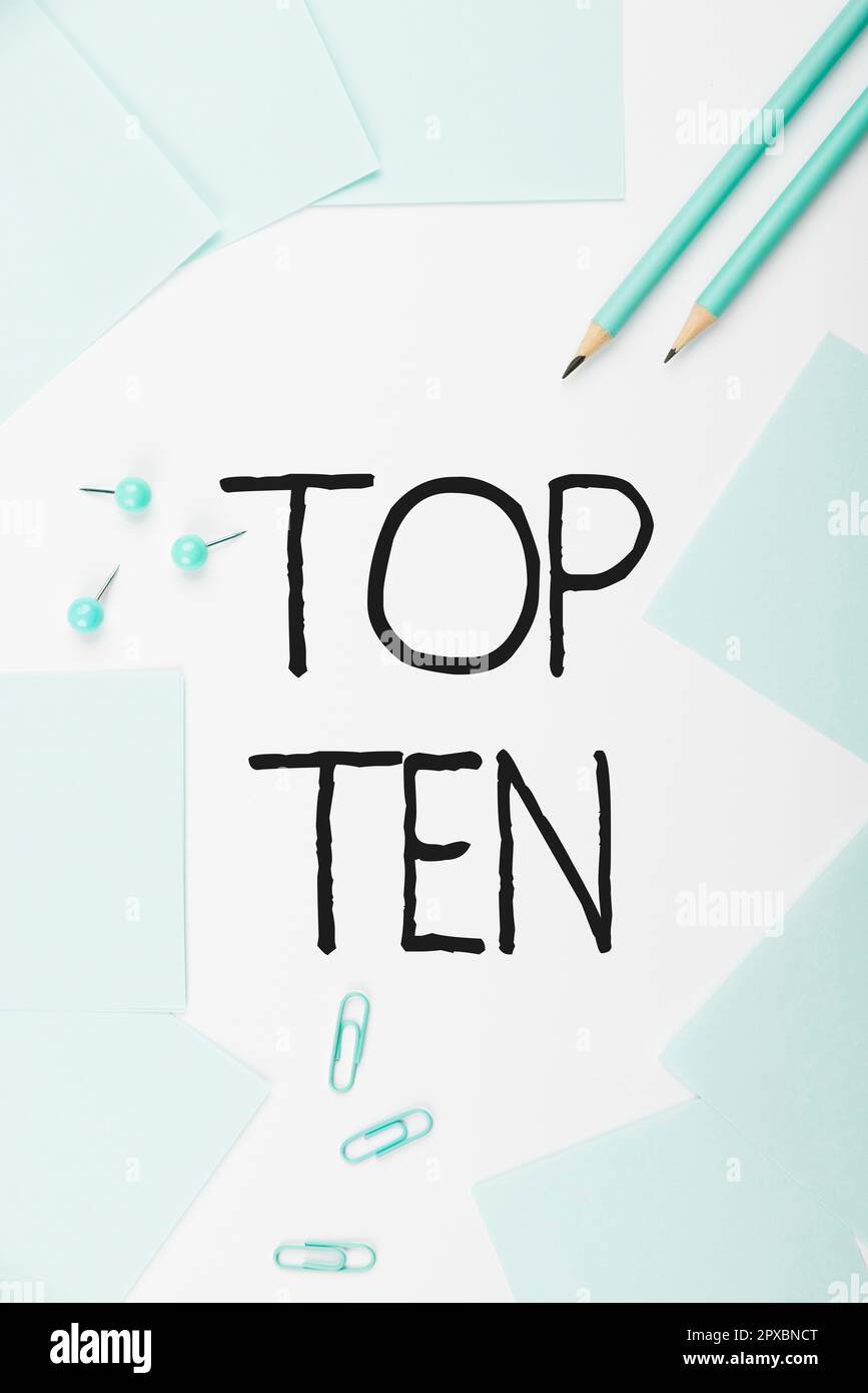 Conceptual display Top Ten, Concept meaning the ten most popular songs ...