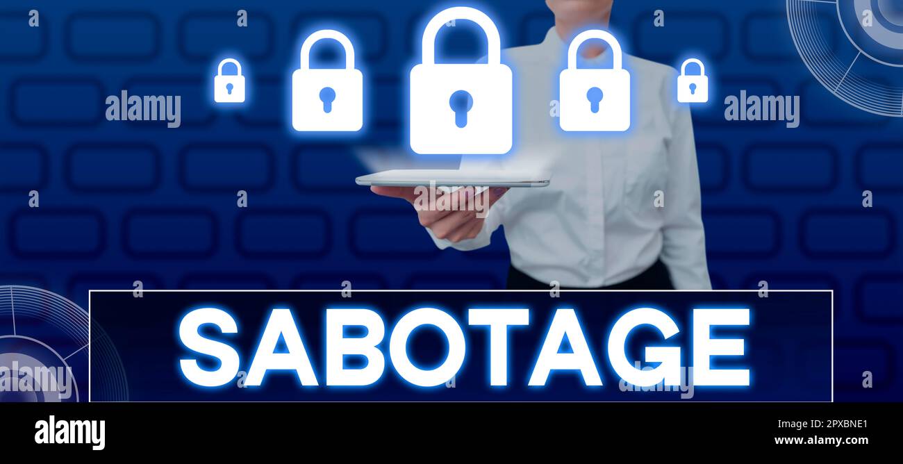 Conceptual display Sabotage, Concept meaning destruction of an employer ... Conceptual display Sabotage, Concept meaning destruction of an employer ...