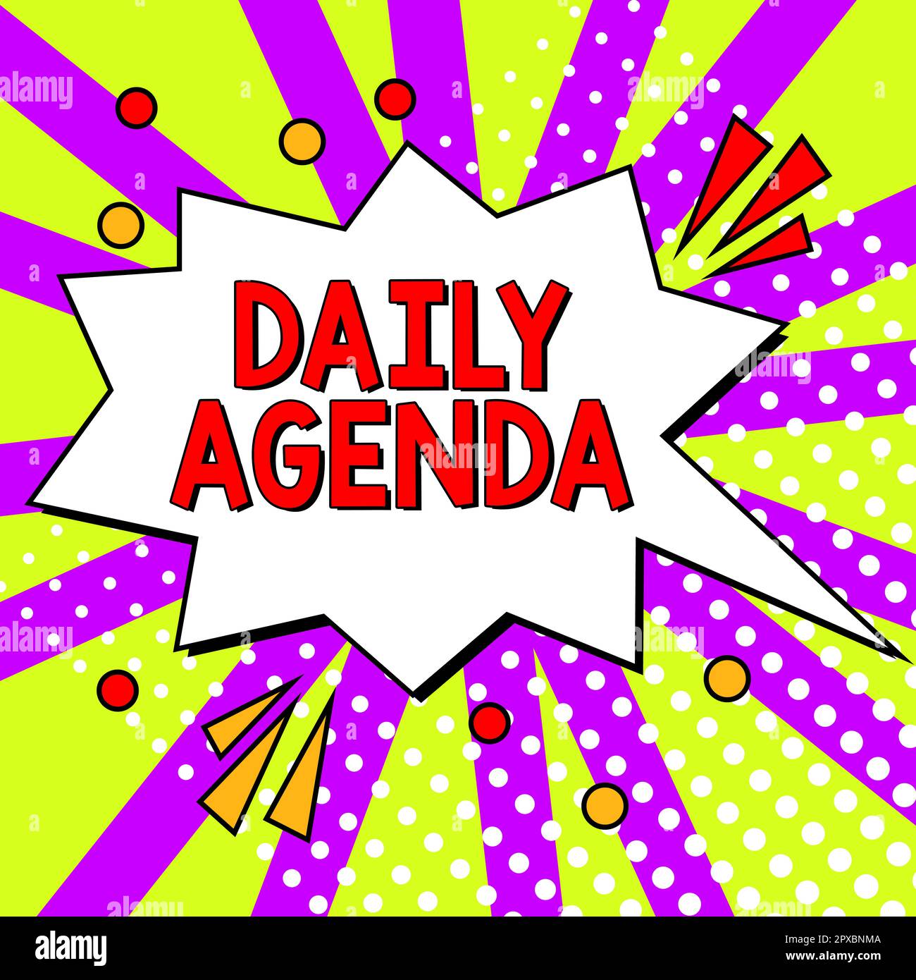Text sign showing Daily Agenda, Business showcase To do list of items ...