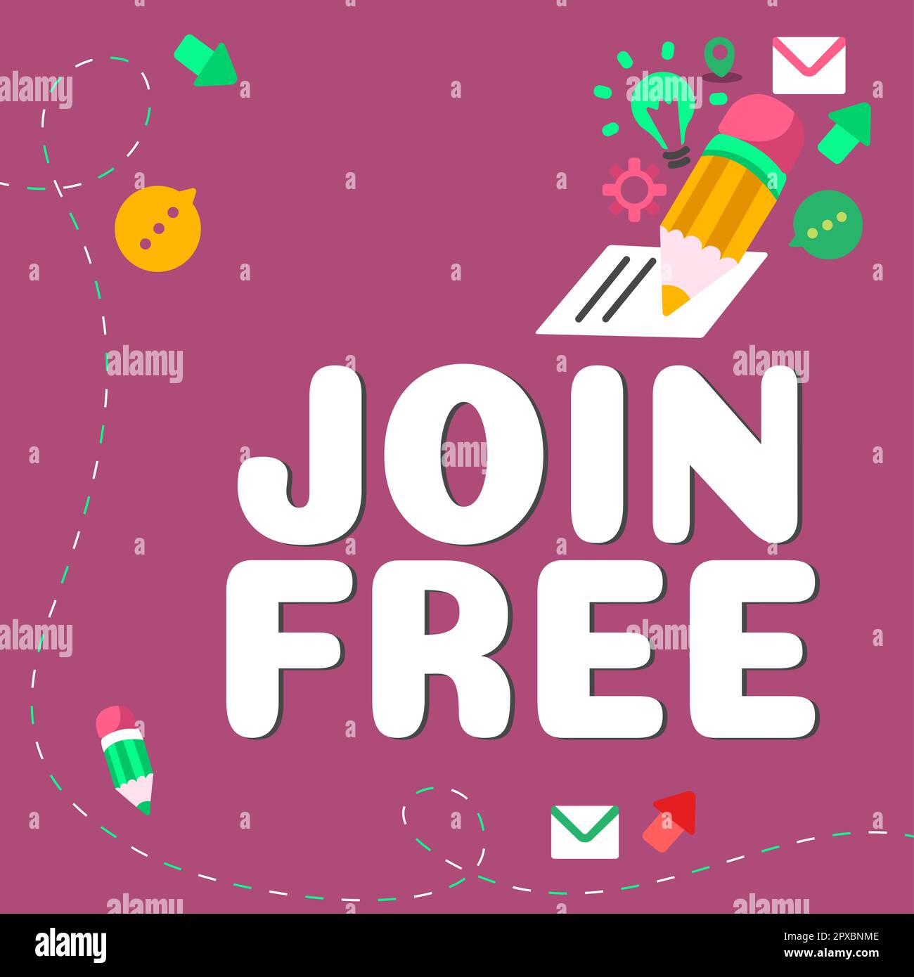 Conceptual display Join Free, Business idea the act or an instance of ...