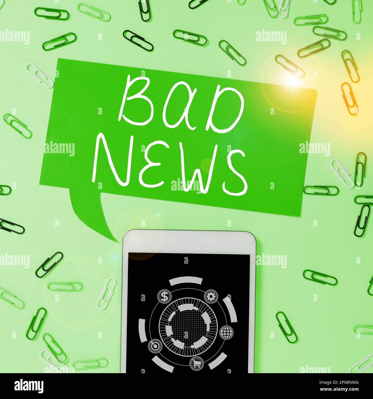 Text sign showing Bad News, Conceptual photo unwelcome thing or person ...