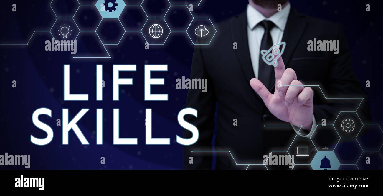 Text sign showing Life Skills, Business idea that is necessary or ...
