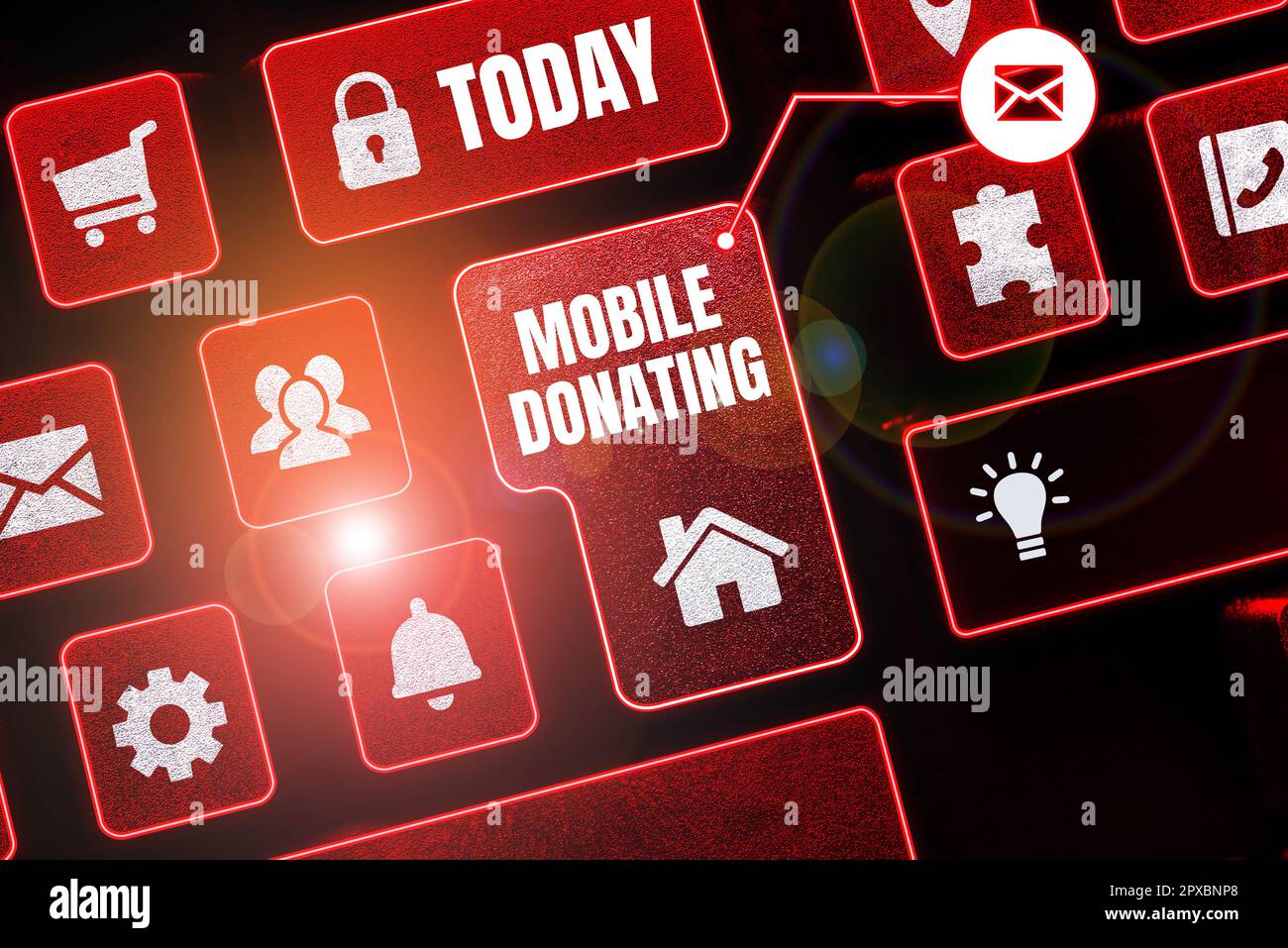 Text showing inspiration Mobile Donating, Word Written on to give something to a charity or any ...