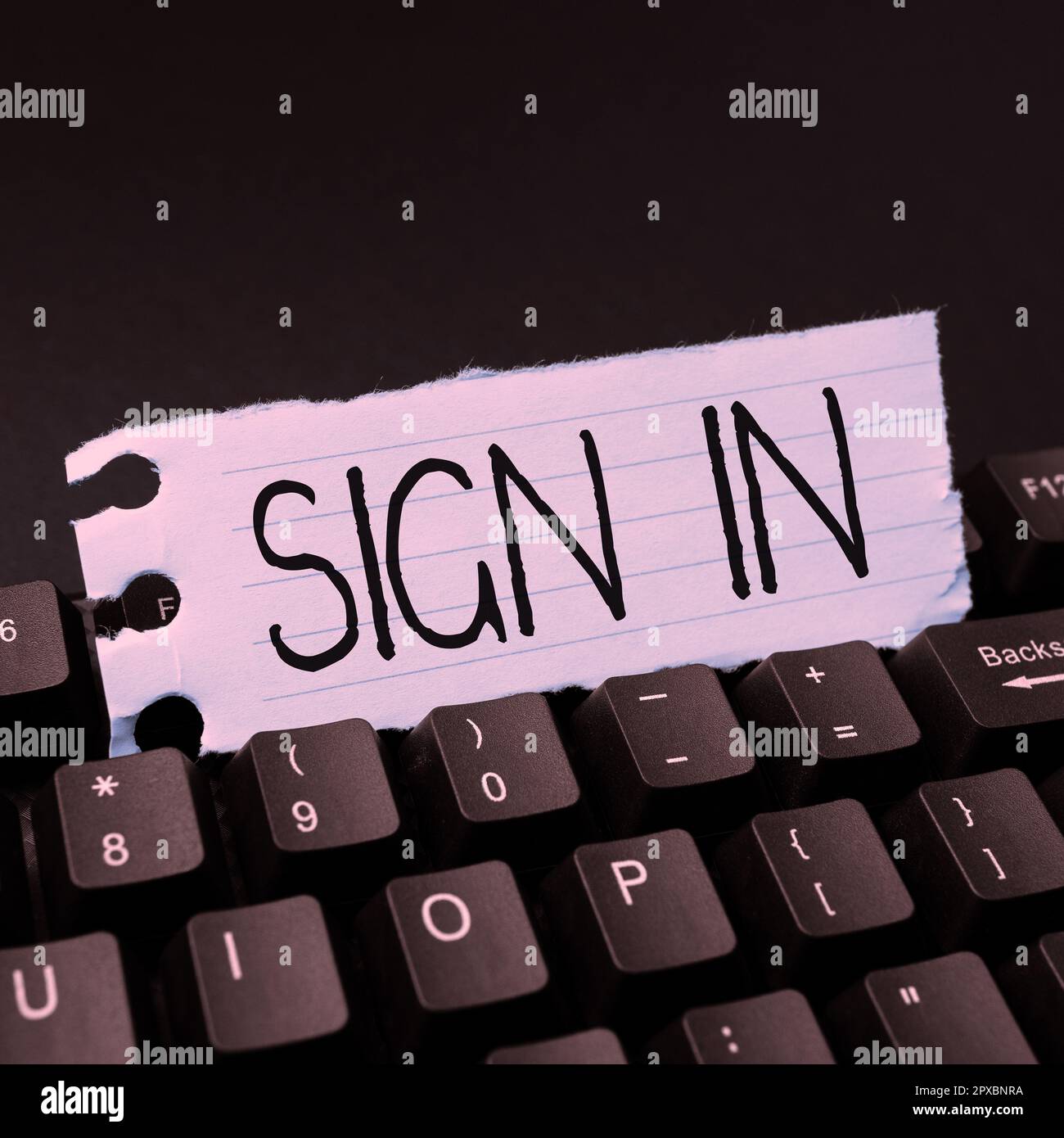 Hand writing sign Sign In, Internet Concept to write your name on a ...