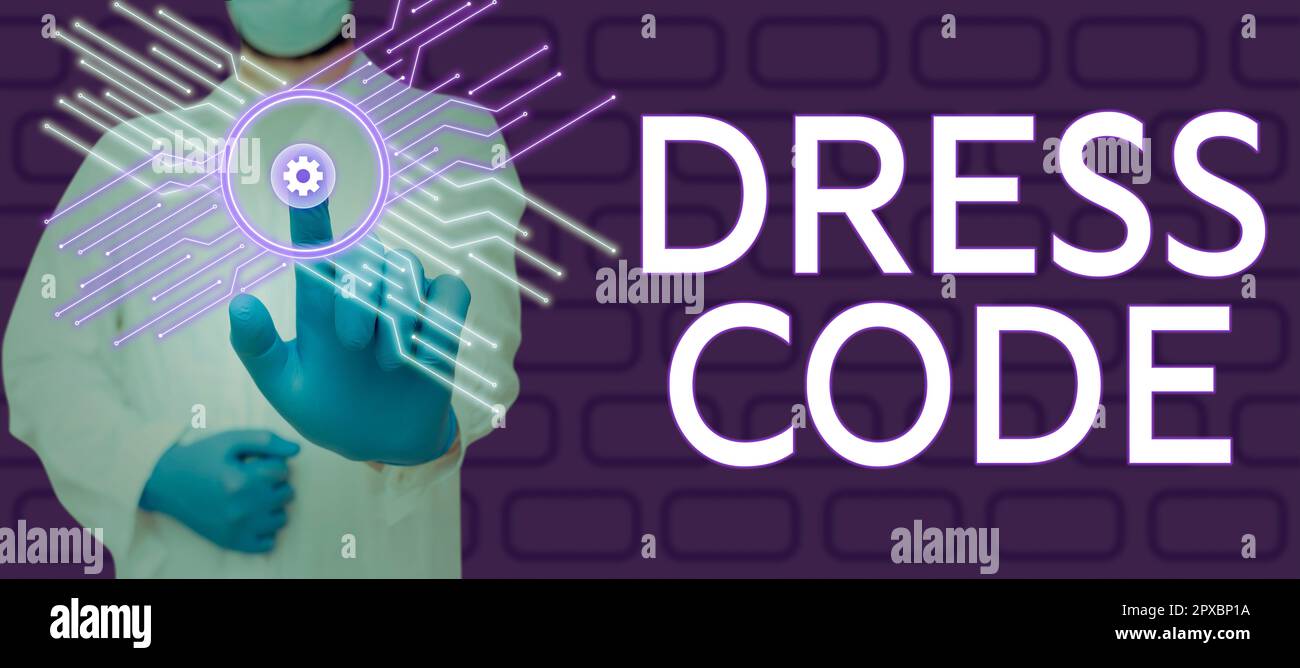 Conceptual caption Dress Code, Business idea an accepted way of ...