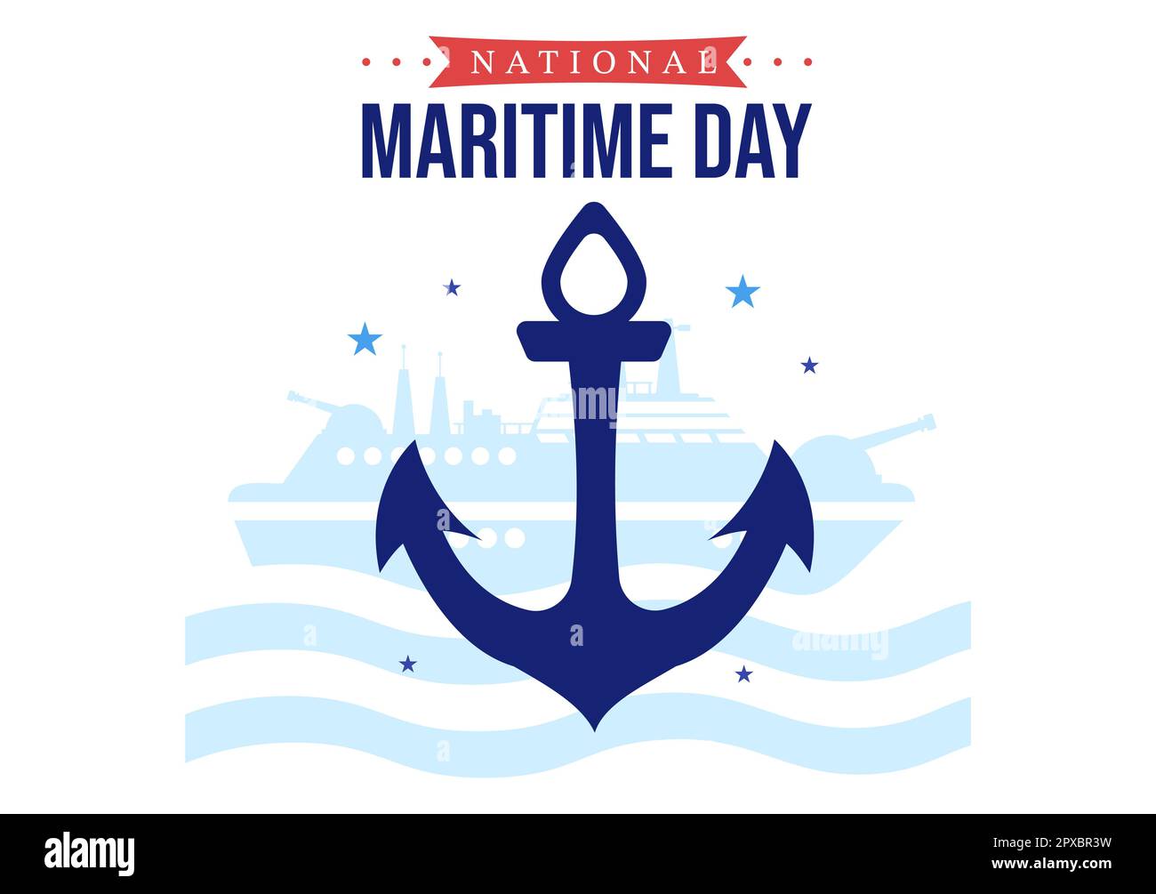 World Maritime Day Illustration with Sea and Ship for Web Banner or ...