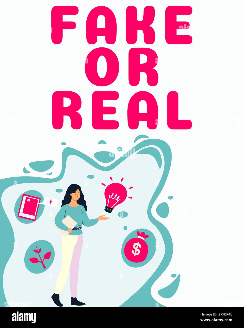 Handwriting text Fake Or Real, Business approach difference between ...