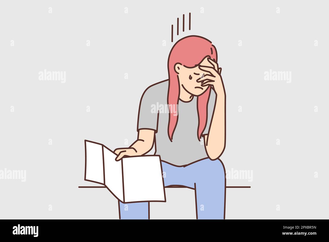 Distressed young woman cry reading bad news in letter. Unhappy female ...