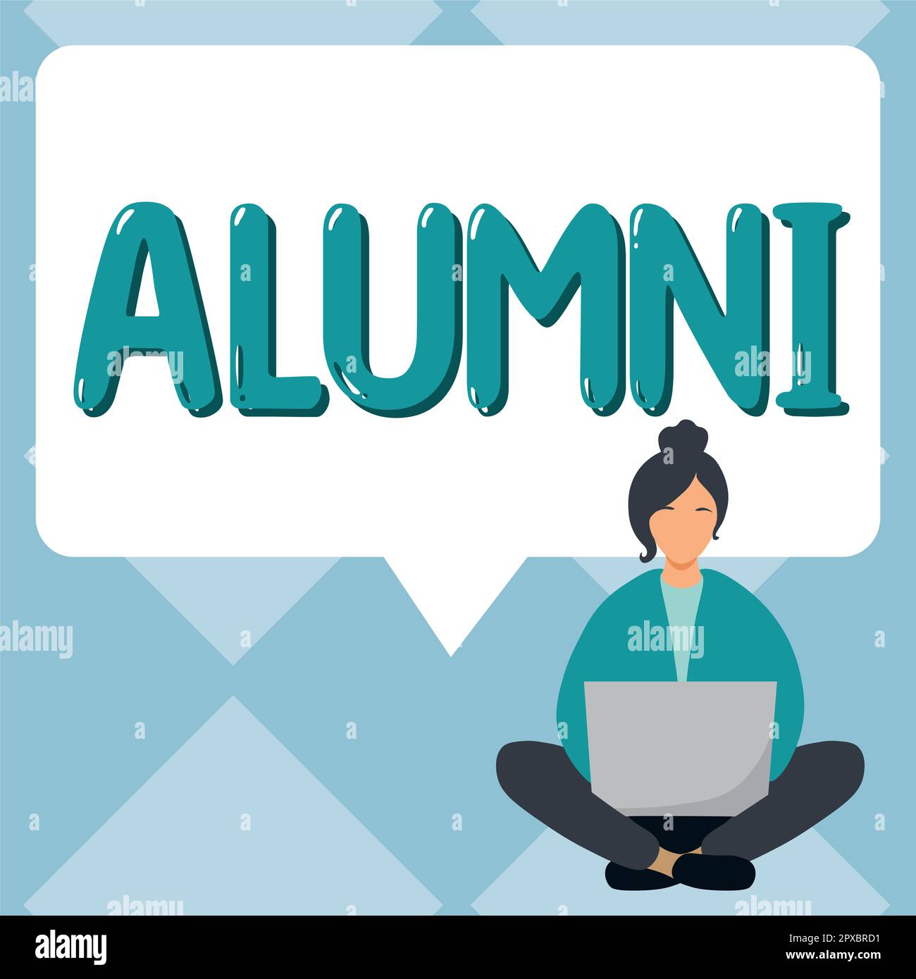 Text showing inspiration Alumni, Business idea former pupil or student ...