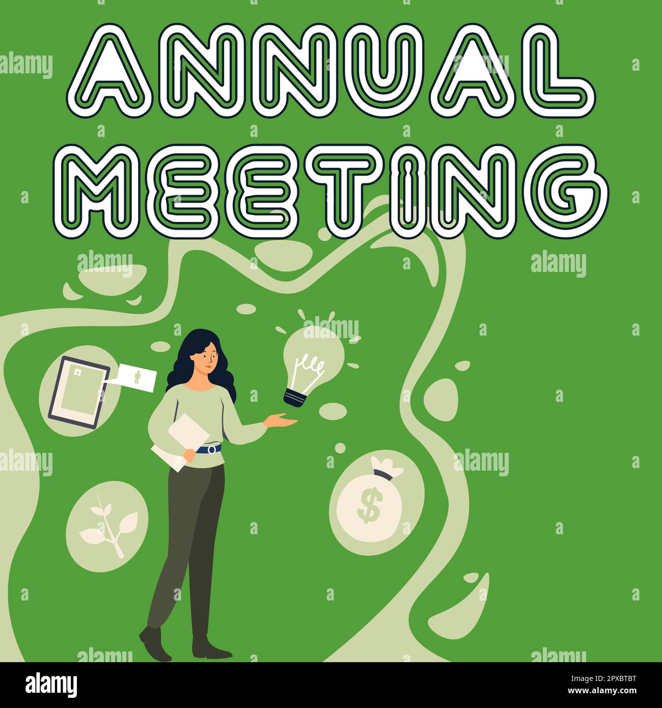 Handwriting text Annual Meeting, Concept meaning Yearly gathering of an ...
