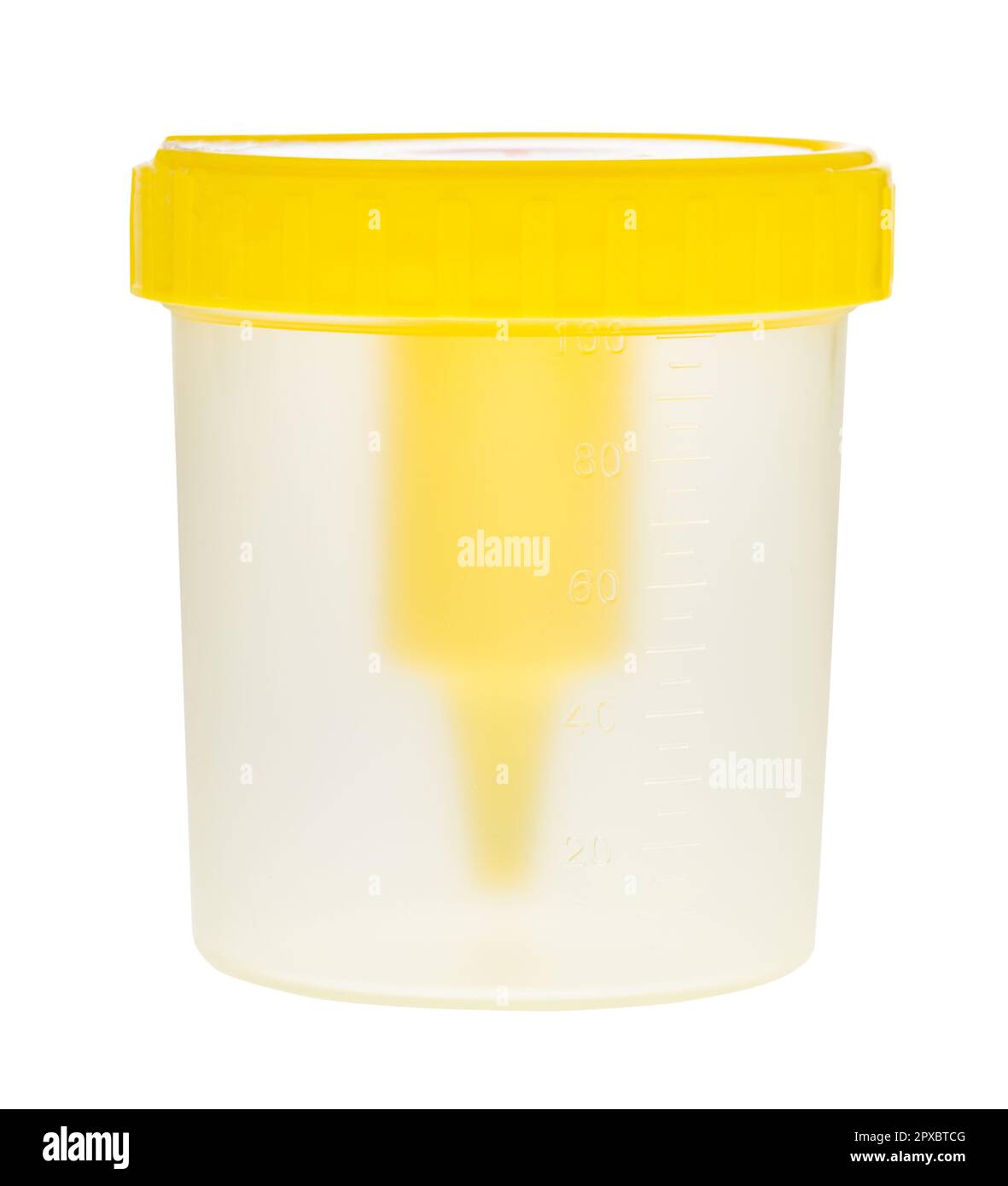 empty closed translucent plastic container for collecting medical urine ...