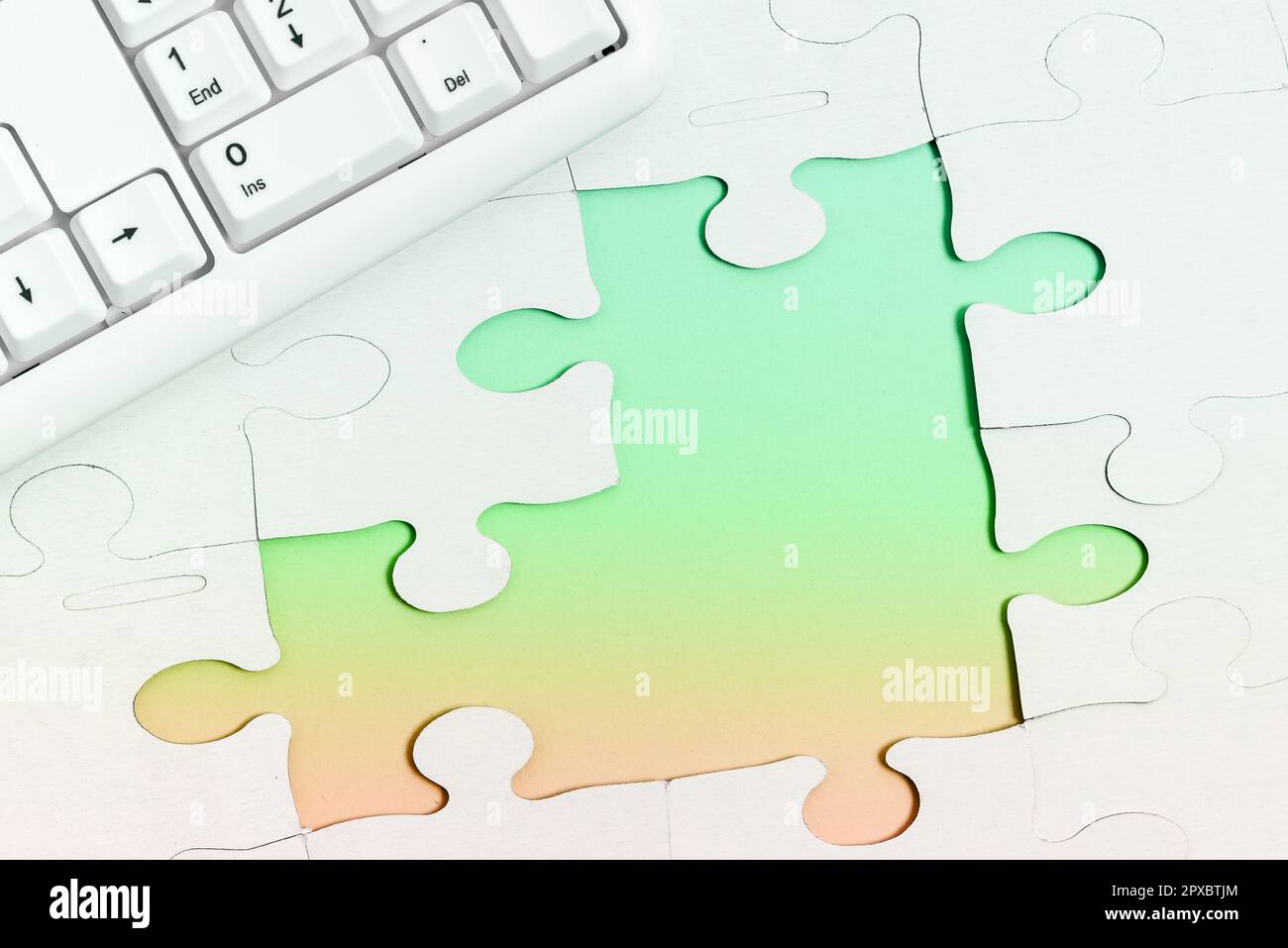 Colored Paper Puzzles Lying On Table. Important Text Written Over Paper ...