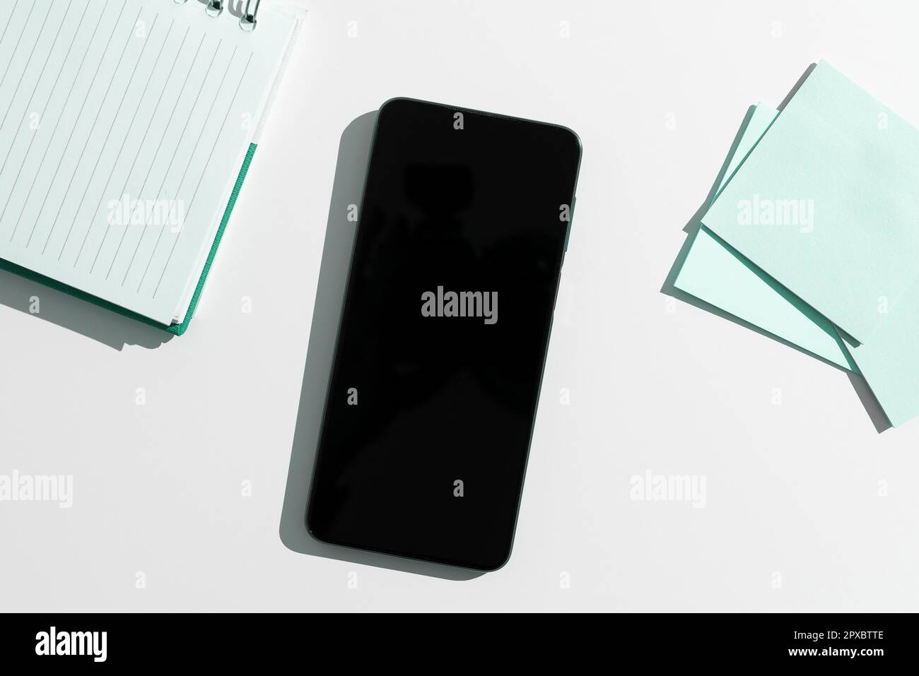 Mobile Phone Screen With Important Ideas On It And Note Sticked Stock ...