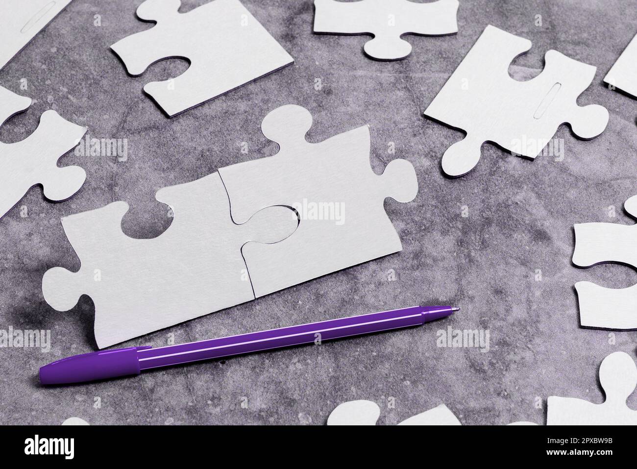Colored Paper Puzzles Lying On Table. Important Text Written Over Paper ...