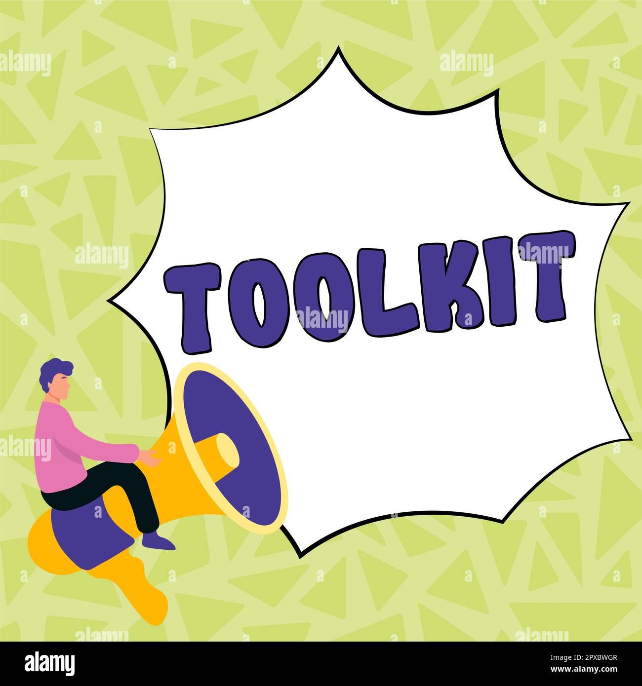 Hand writing sign Toolkit, Word for set of tools kept in a bag or box ...