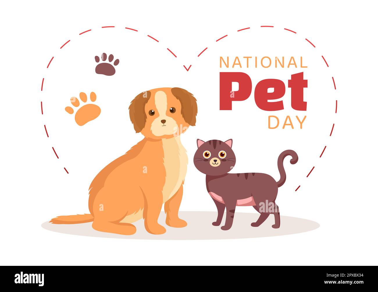 National Pet Day on April 11 Illustration with Cute Pets of Cats and ...