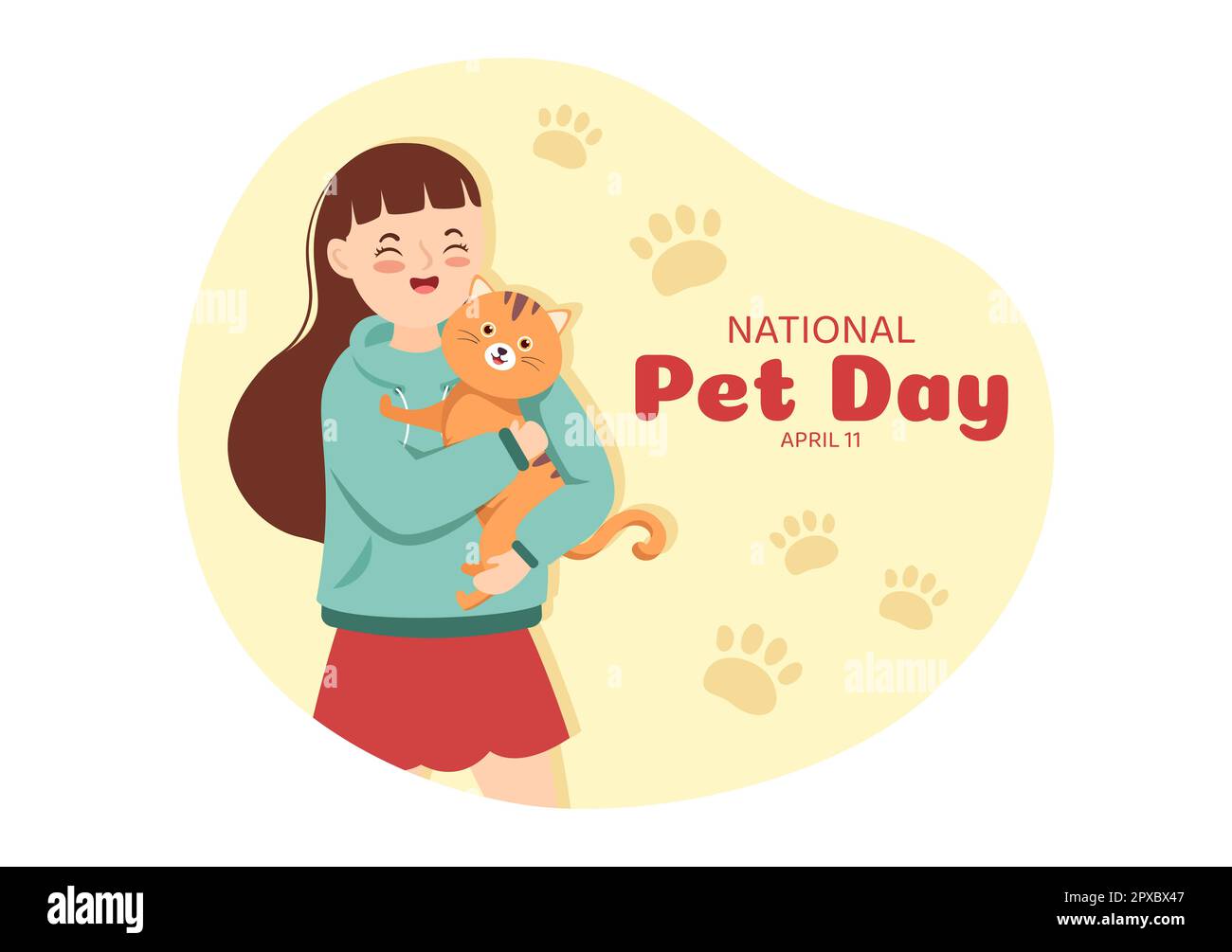National Pet Day on April 11 Illustration with Cute Pets of Cats and ...