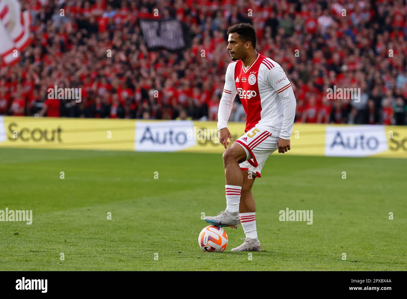 ROTTERDAM, NETHERLANDS - APRIL 30: Owen Wijndal of Ajax during the ...