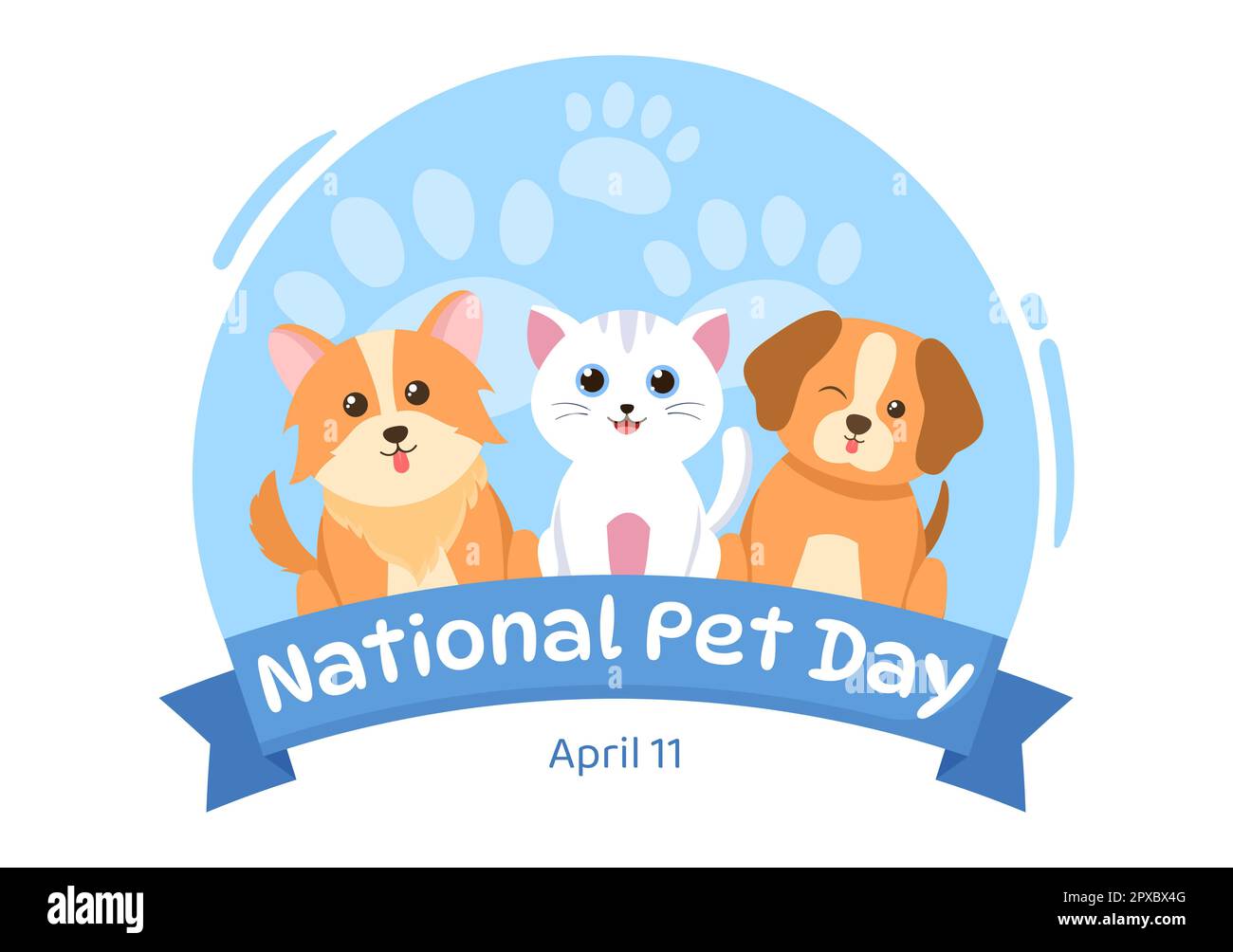National Pet Day on April 11 Illustration with Cute Pets of Cats and ...