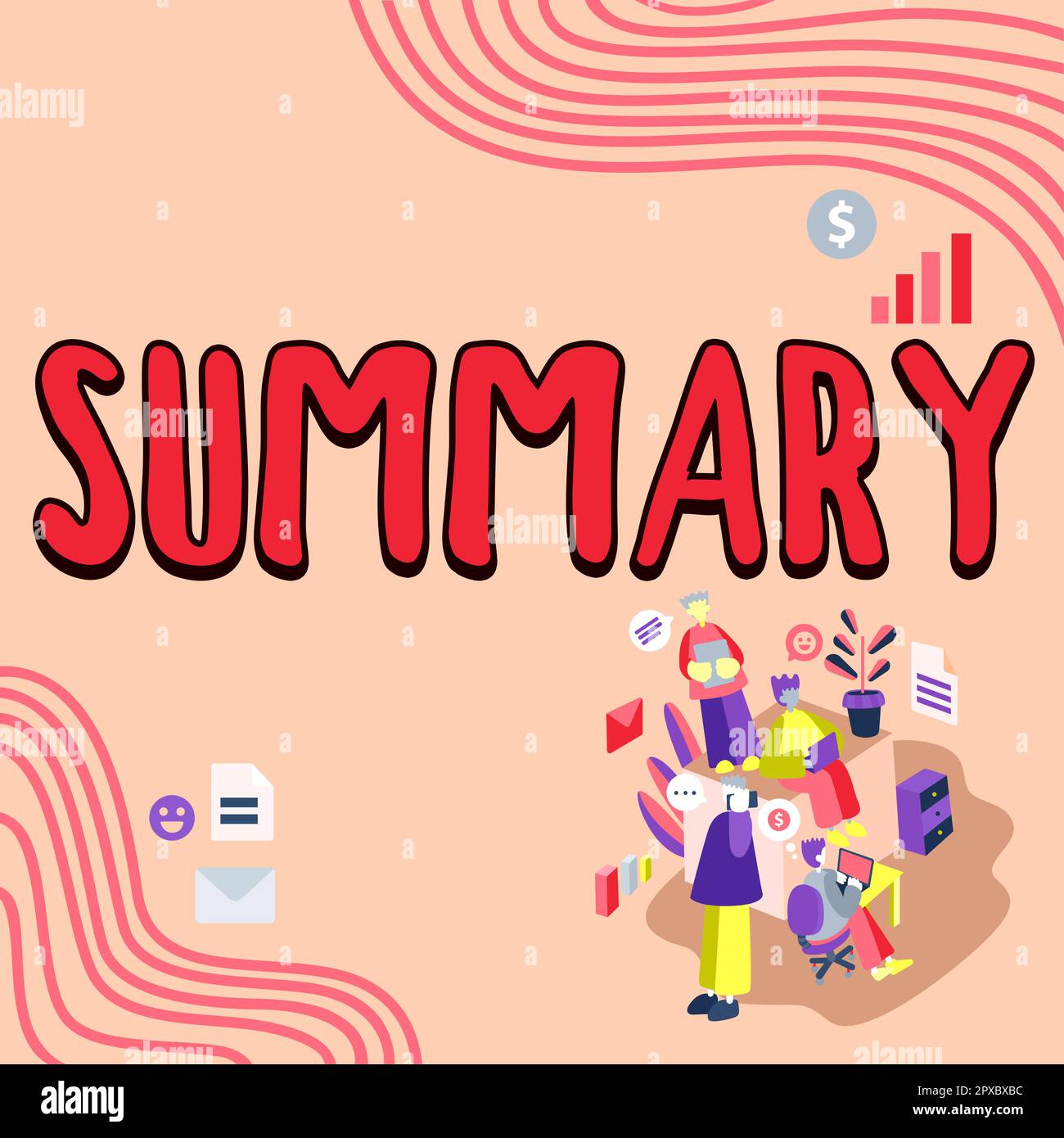 Text sign showing Summary, Concept meaning Brief Statement Abstract ...