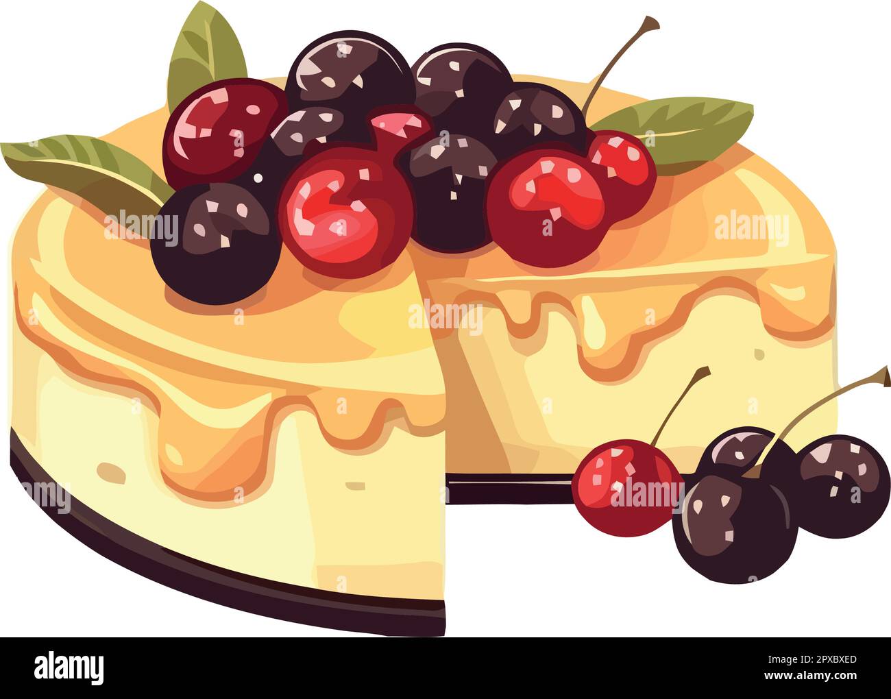 Raspberry cheesecake dessert in Stock Vector Images - Alamy