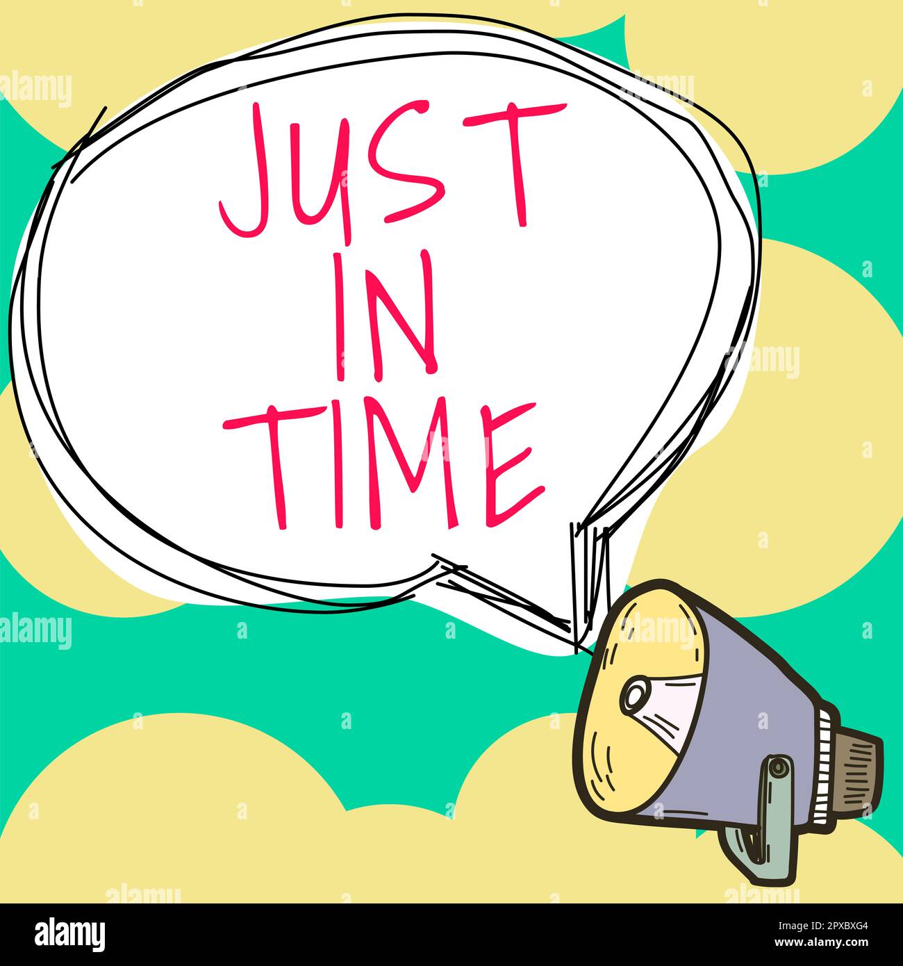 Conceptual display Just In Time, Concept meaning Arriving exactly at ...