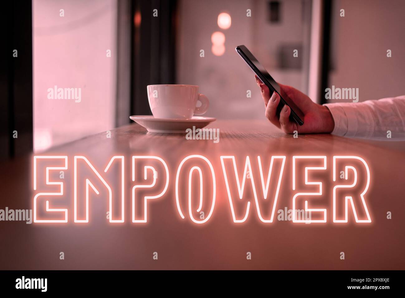 Sign displaying Empower, Concept meaning to give power or authority to ...