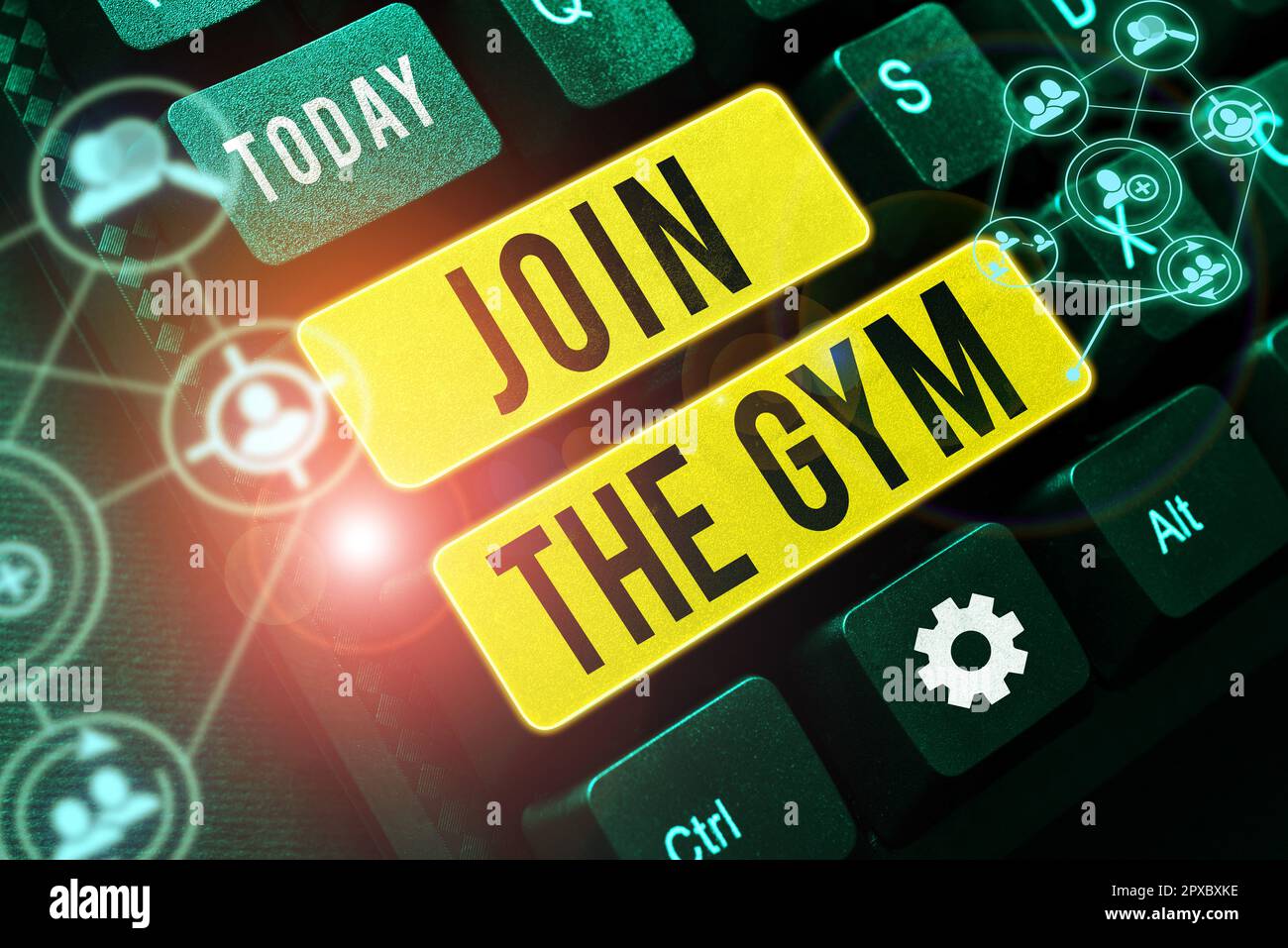 Writing displaying text Join The Gym, Business concept Motivation to ...