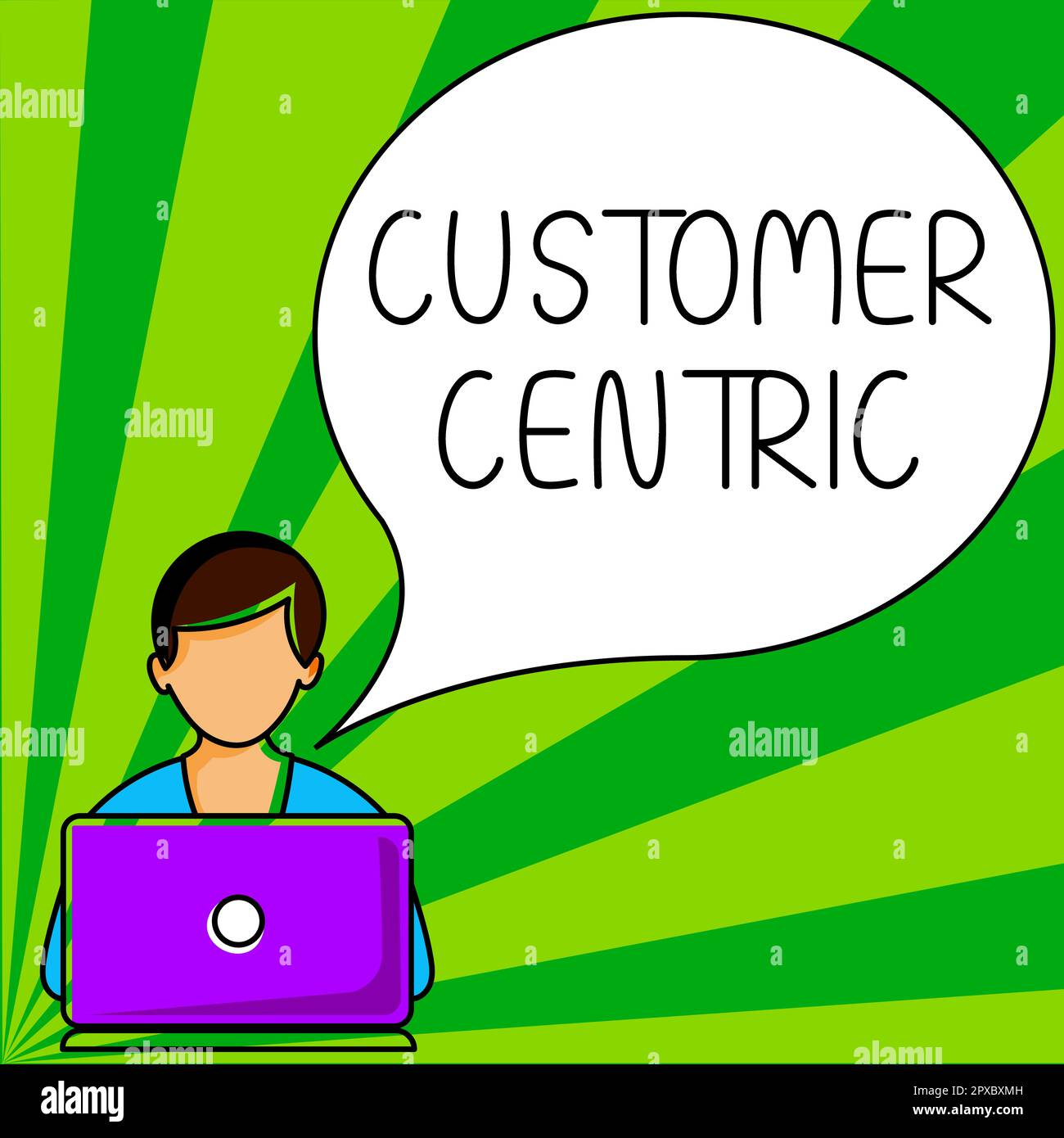 Handwriting text Customer Centric, Business overview process of looking ...