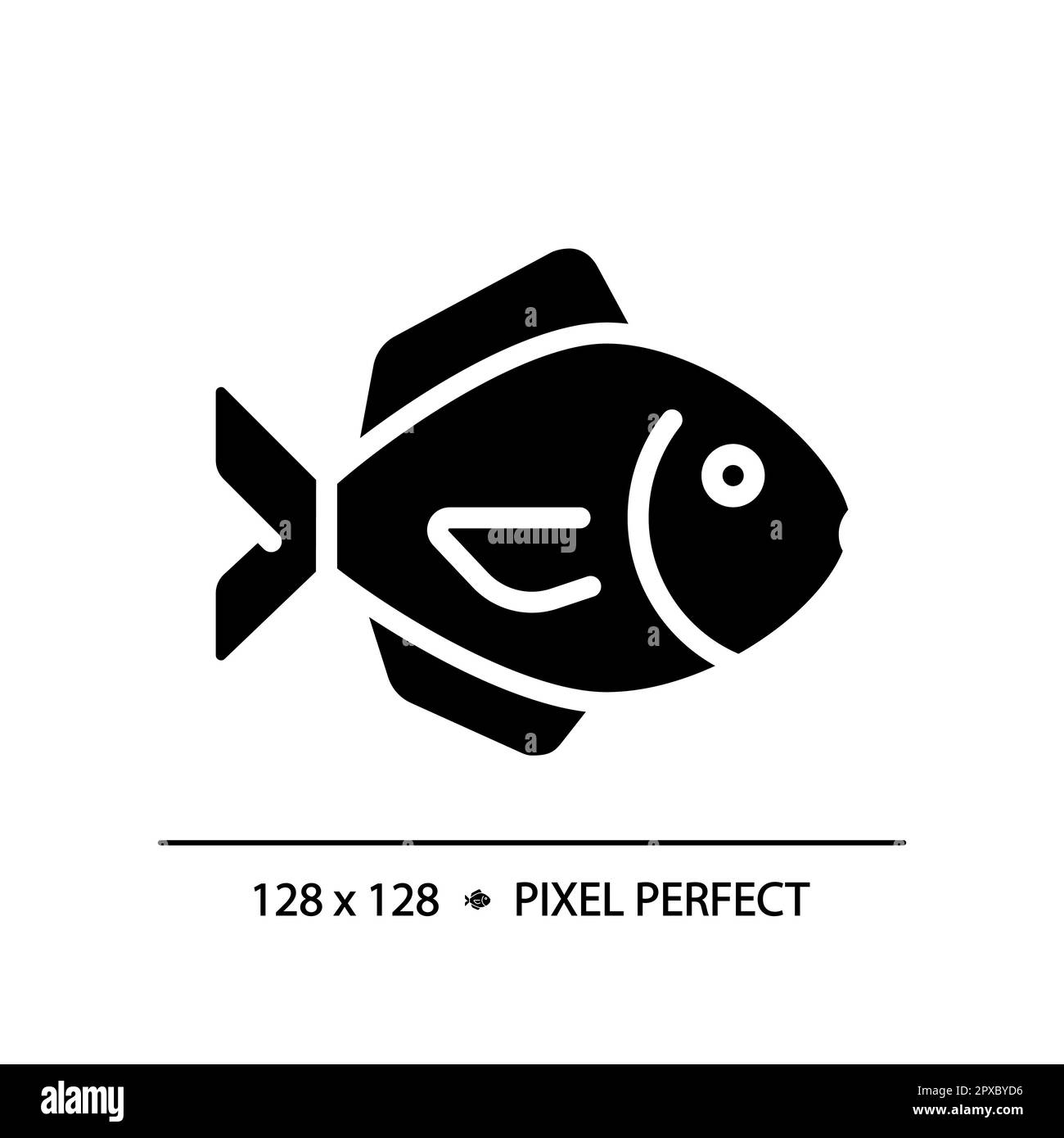 Fish pixel perfect black glyph icon Stock Vector Image & Art - Alamy