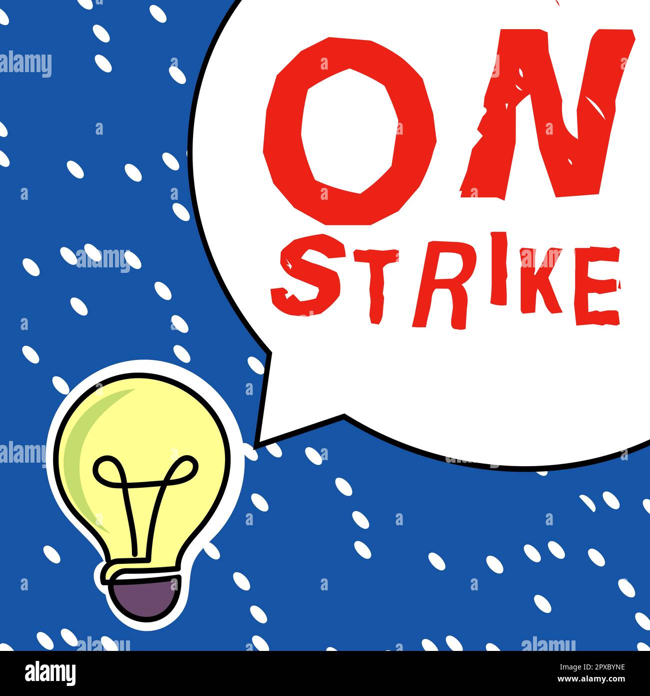 Writing displaying text On Strike, Business idea refuse to continue ...