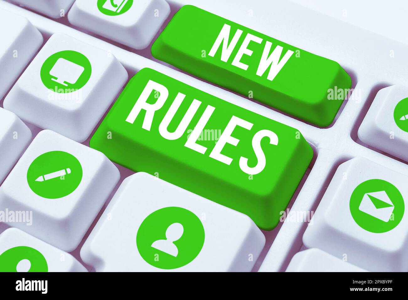 Conceptual display New Rules, Business showcase A state of changing an ...