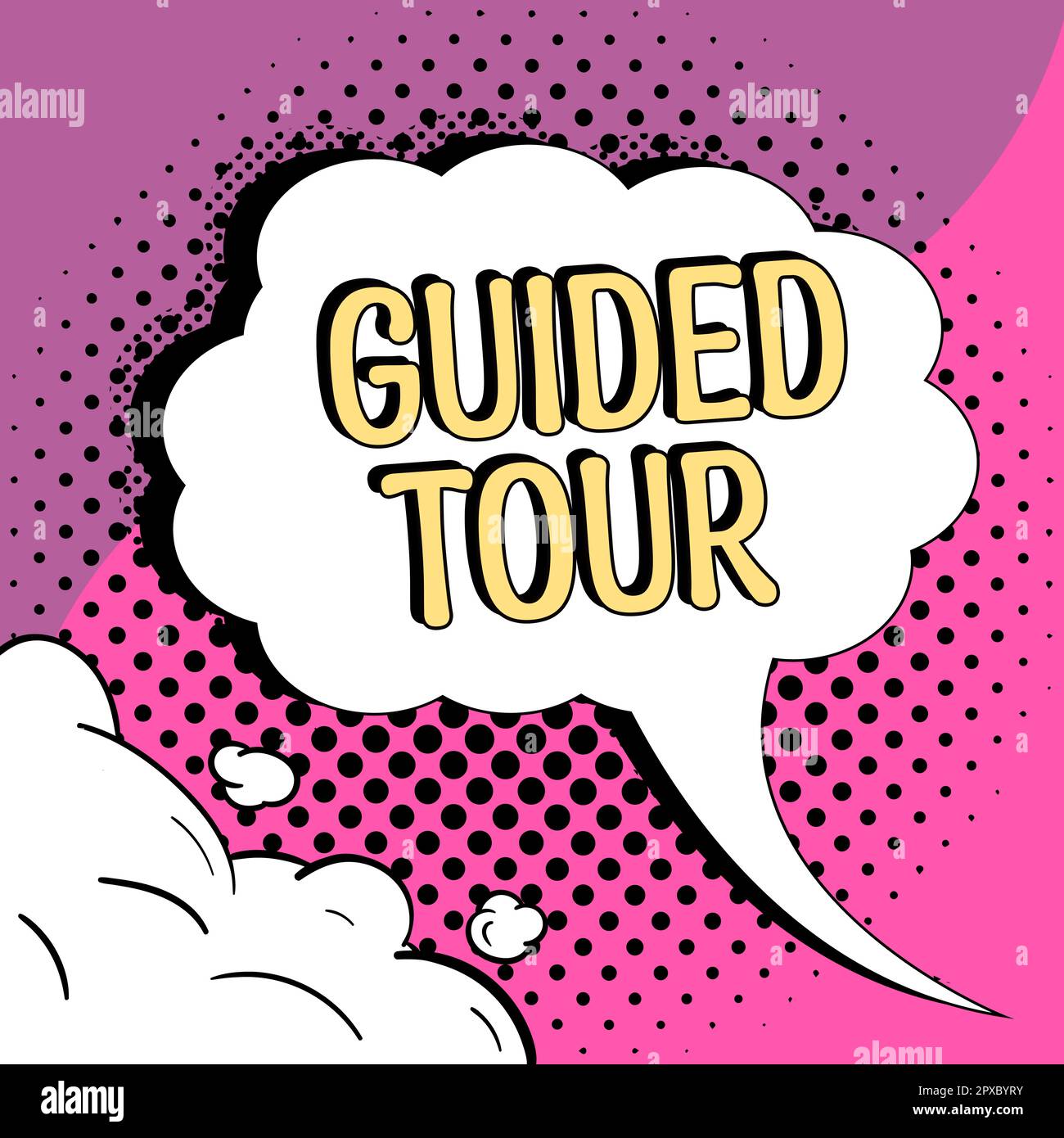 Text caption presenting Guided Tour, Word Written on advice or ...