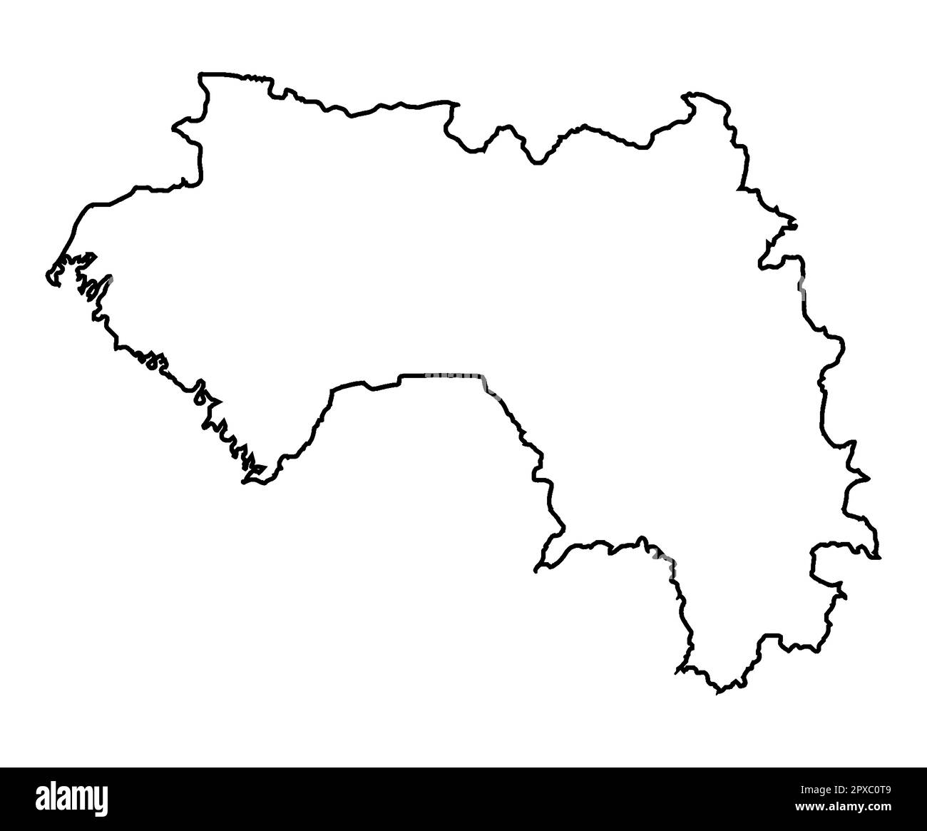 Guinea outline silhouette map a country in Africe over a white ...