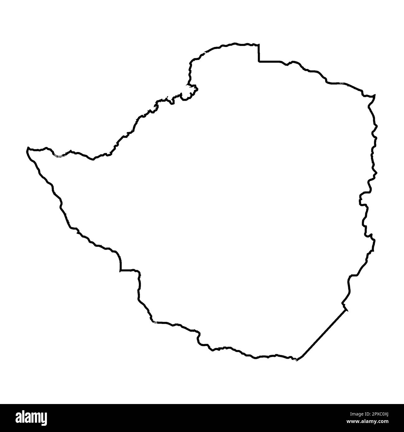 Zimbabwe outline mao over a white background Stock Photo - Alamy