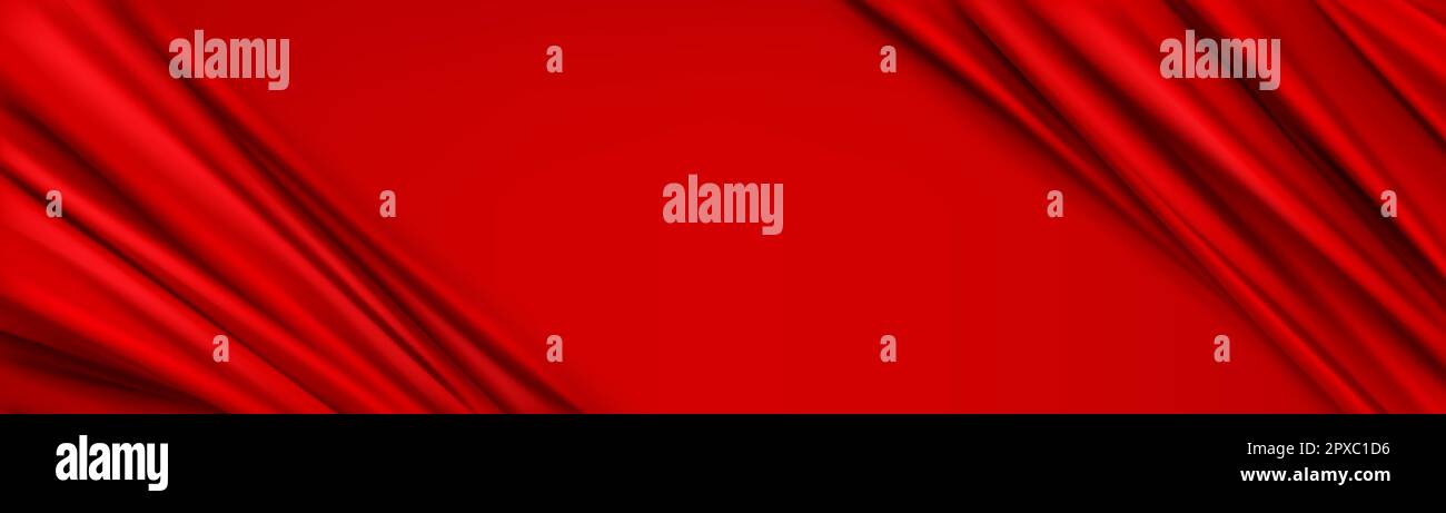 Abstract background with scarlet silk fabric border. 3d texture of ...