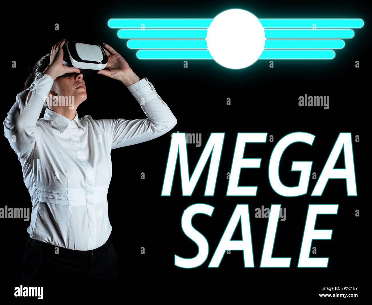 Sign displaying Mega Sale, Concept meaning The day full of special ...