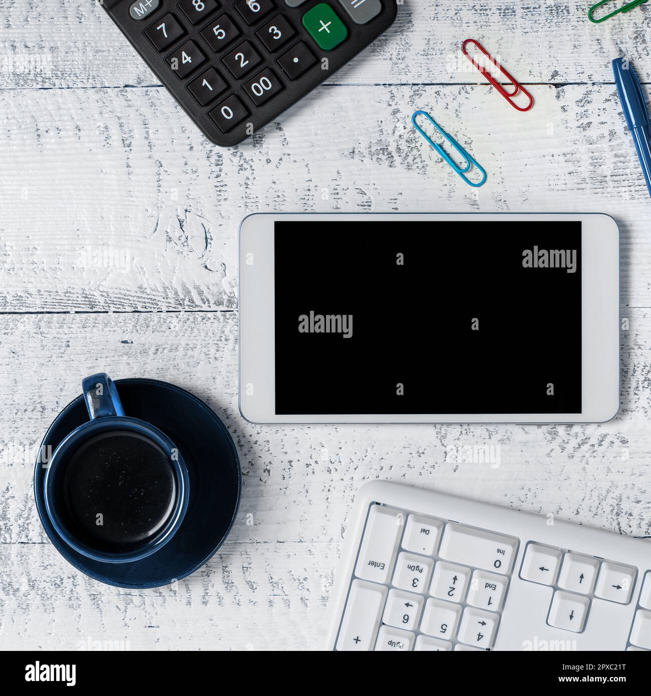 Phone With Important Message On Desk With Wood Tables And Clipboard ...