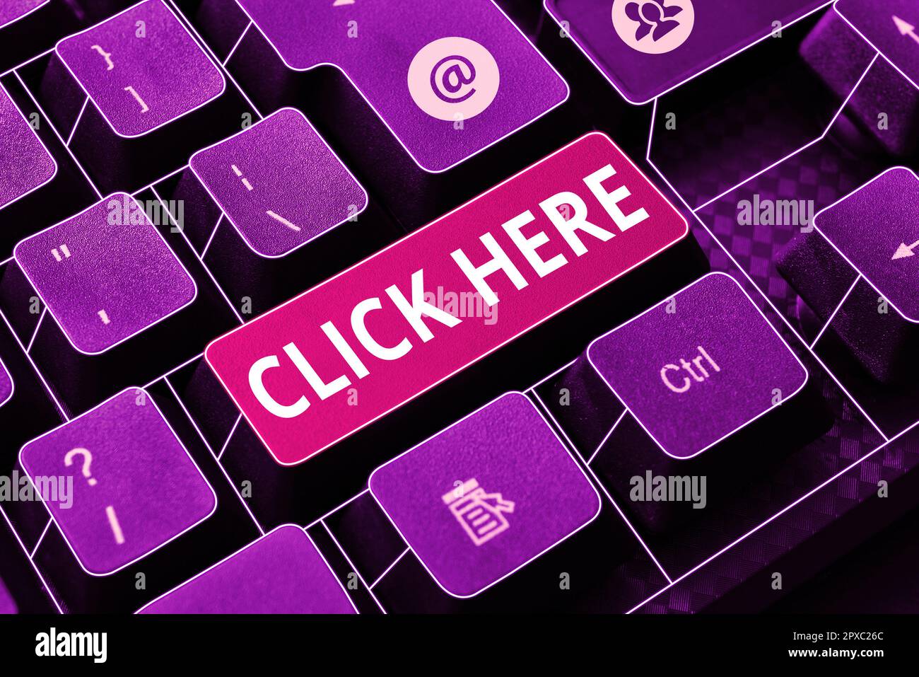 Text caption presenting Click Here, Concept meaning carry out a ...