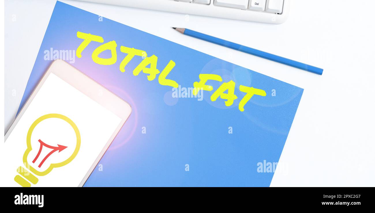 Text showing inspiration Total Fat, Business idea combined value of the ...